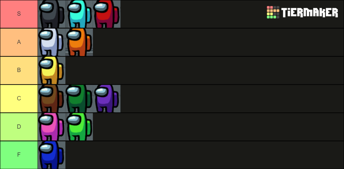 Among Us Colors Tier List (Community Rankings) - TierMaker