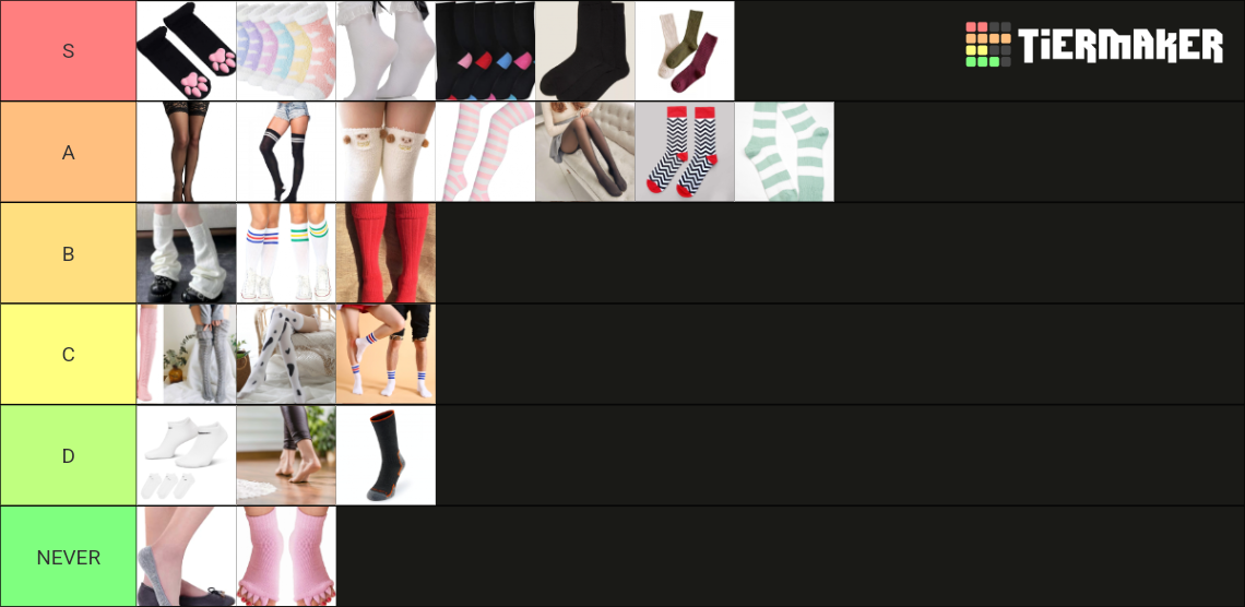 Sock tierlist Tier List (Community Rankings) - TierMaker