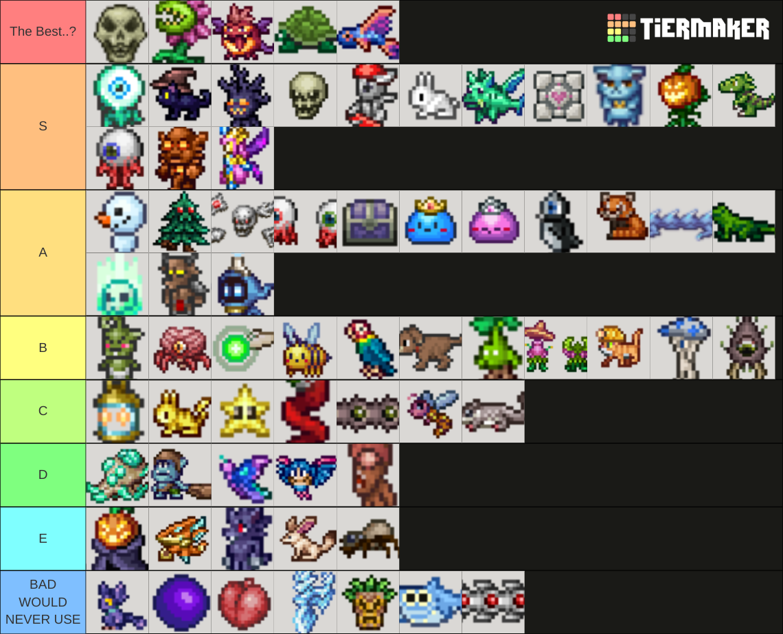 Terraria Pets Tier List (Community Rankings) - TierMaker