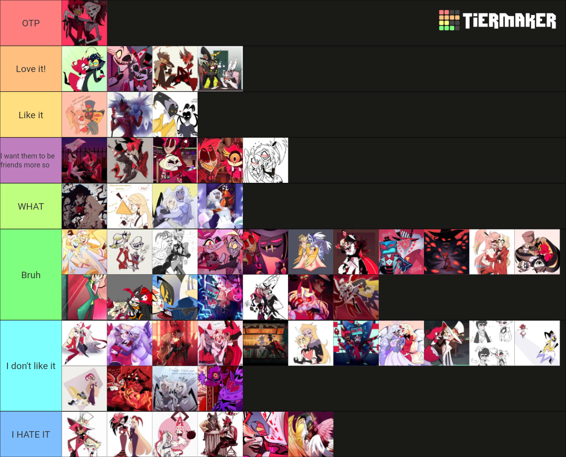Best Hazbin Hotel Ships Tier List (Community Rankings) - TierMaker