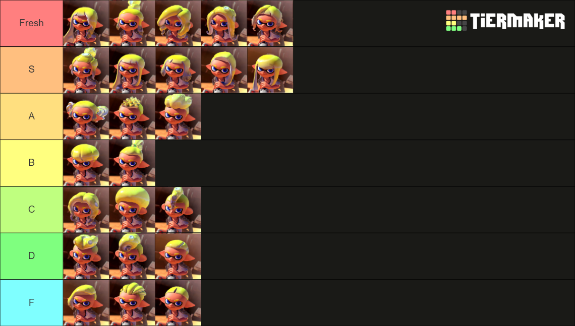 Splatoon 3 Hair Styles Tier List (Community Rankings) - TierMaker