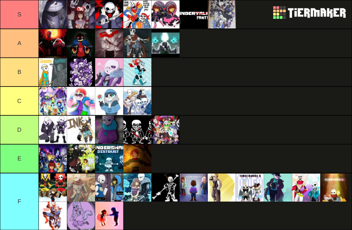 Undertale AUs Tierlist Tier List (Community Rankings) - TierMaker