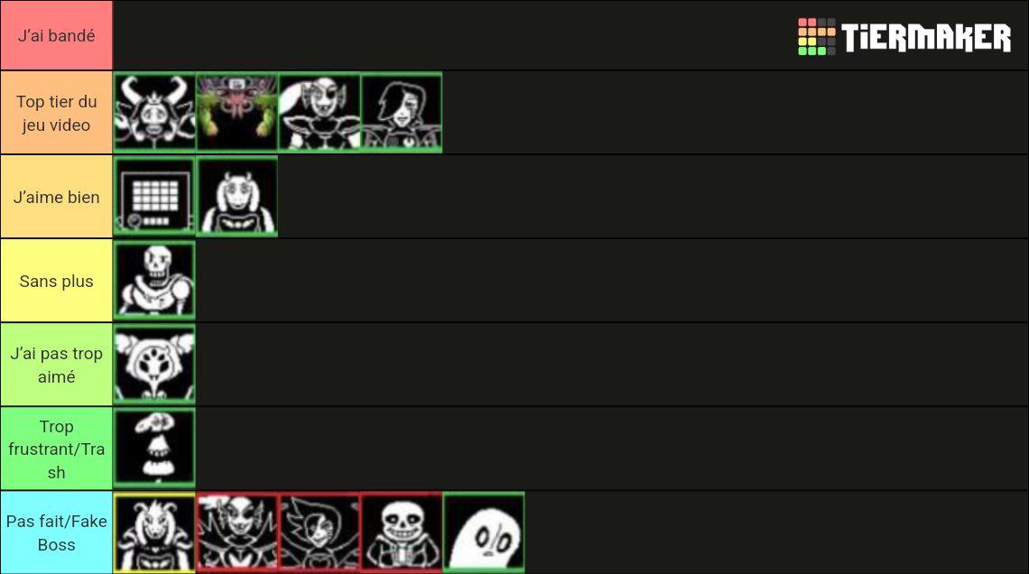 Undertale Bosses Tier List (Community Rankings) - TierMaker
