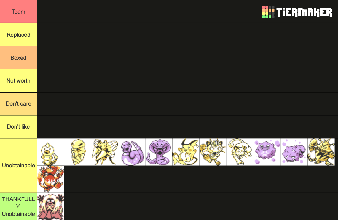 Pokemon Yellow Tier List (Community Rankings) - TierMaker