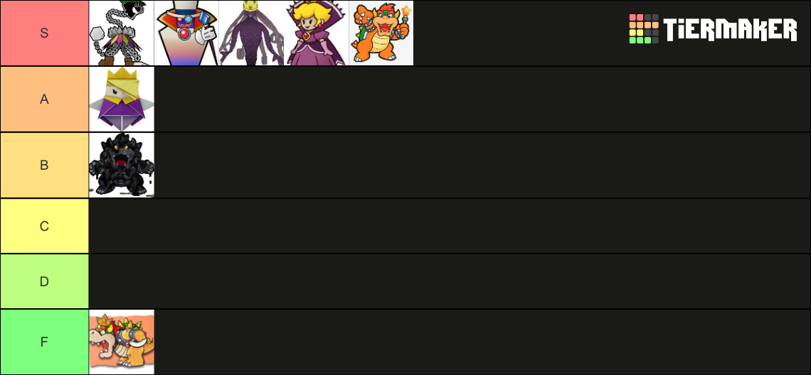 Paper Mario Final Boss Ranking Tier List (Community Rankings) - TierMaker
