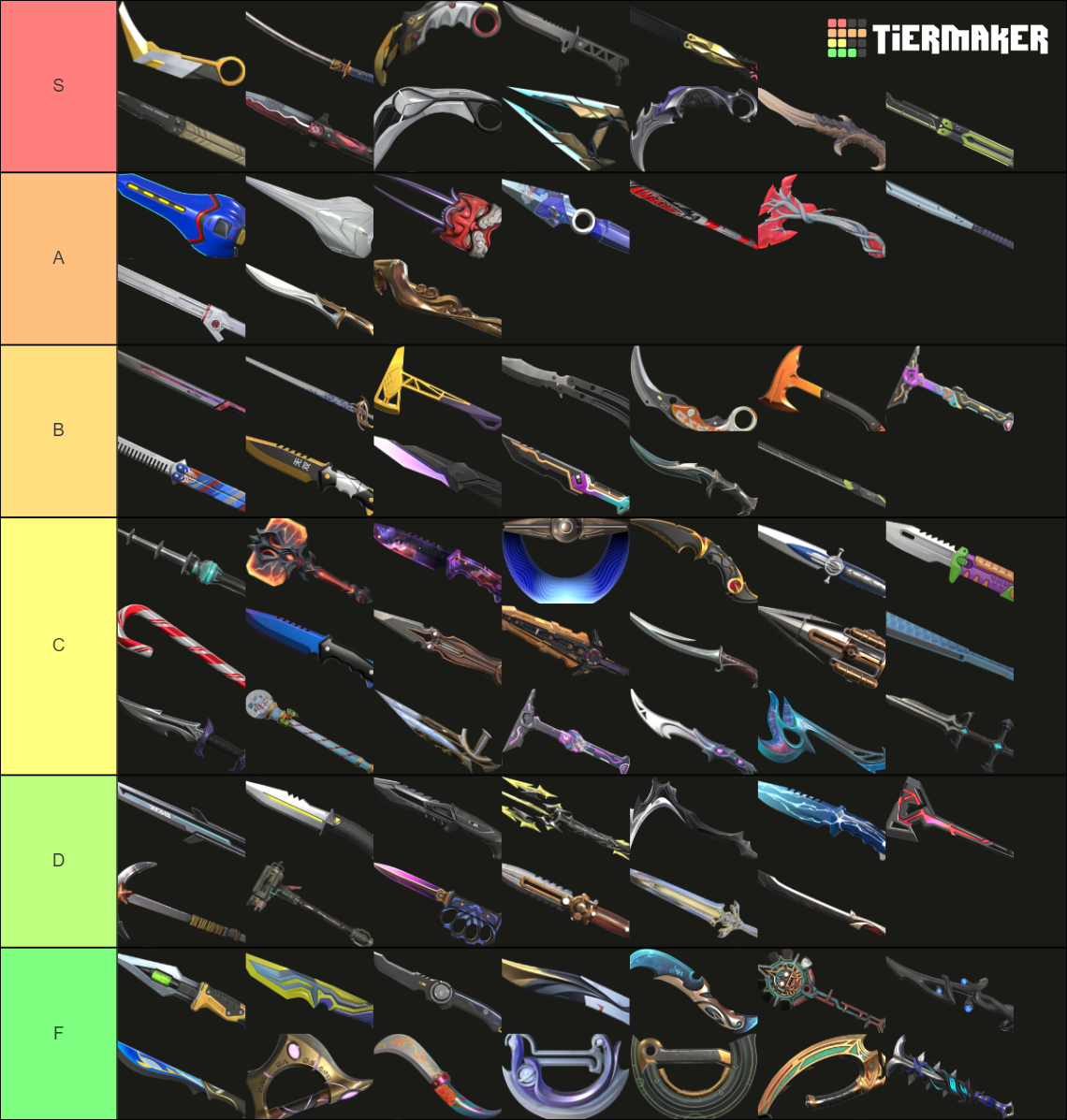 Valorant Knife Skins (June 2023) Tier List (Community Rankings) - TierMaker