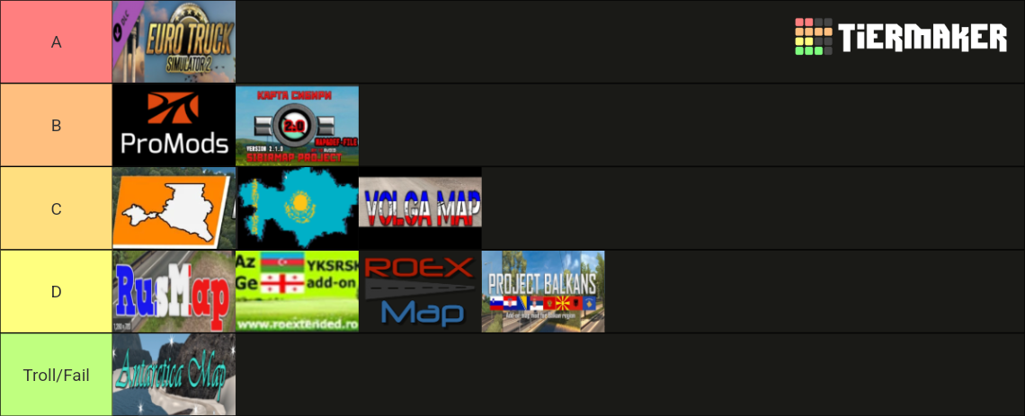 ETS2 Map Mods 2022 Tier List (Community Rankings) - TierMaker