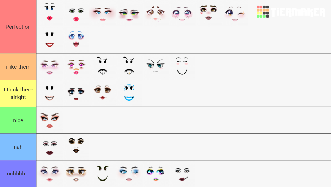 Roblox barbie faces rate Tier List (Community Rankings) - TierMaker