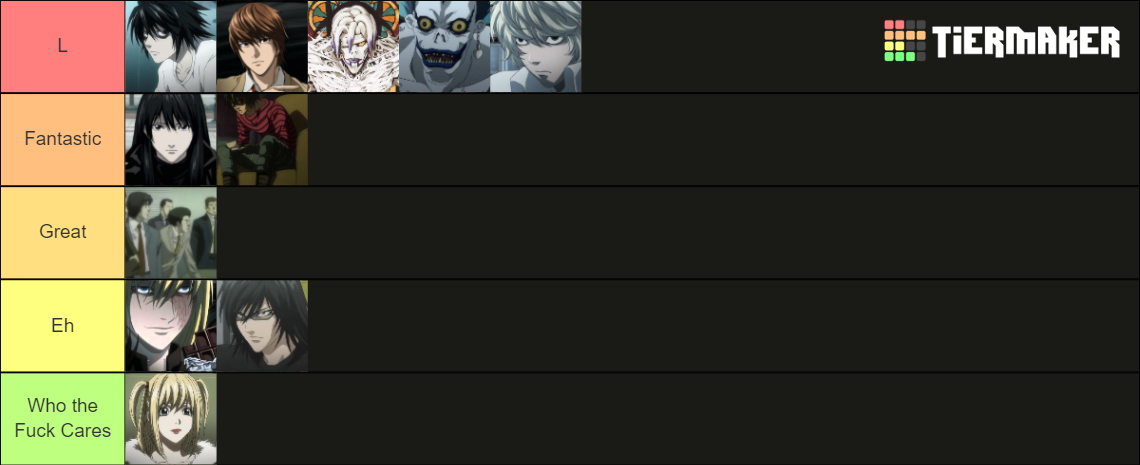 Death Note Characters Tier List (Community Rankings) - TierMaker
