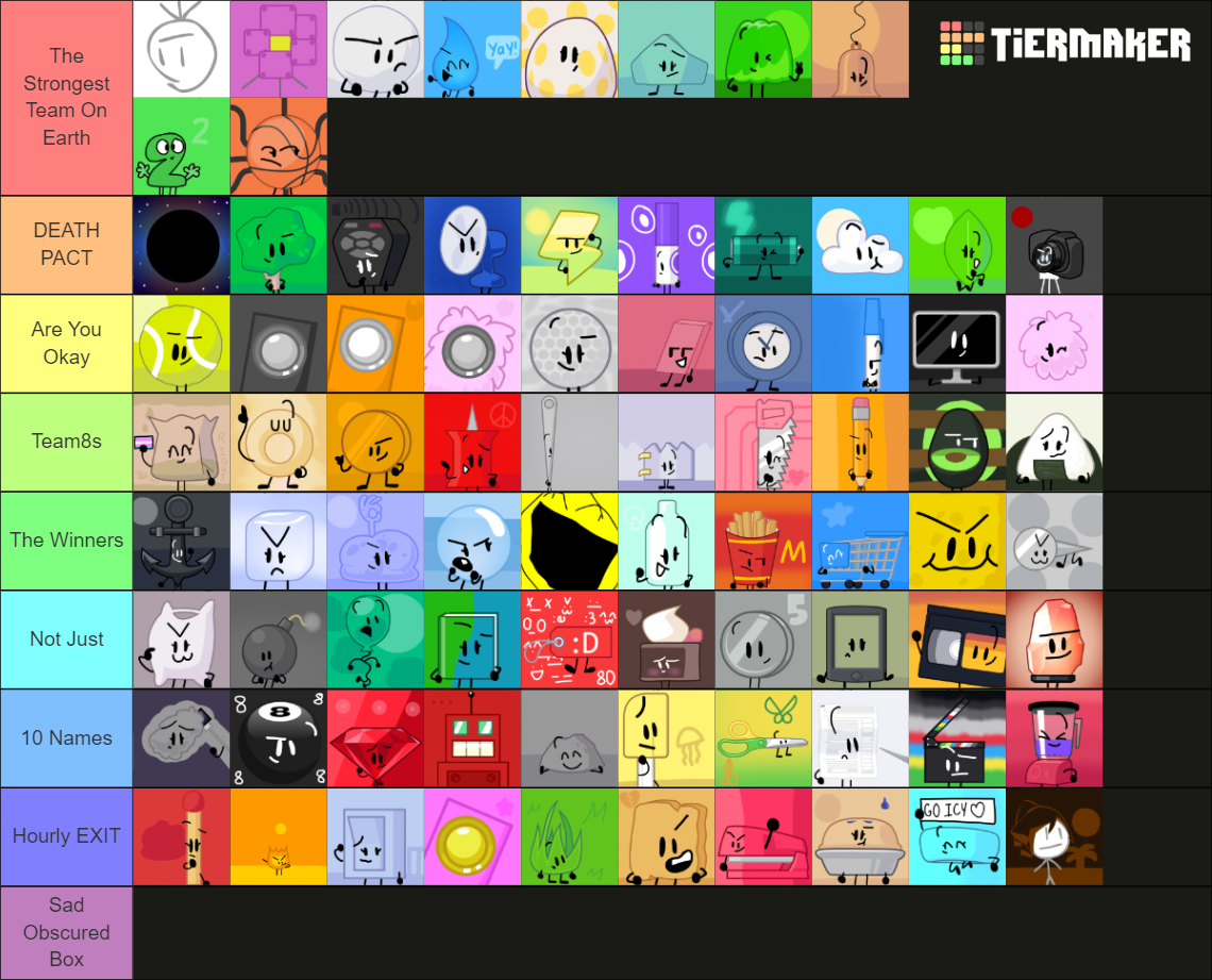 Battle for BFDI Characters Ranks! Tier List (Community Rankings) - TierMaker