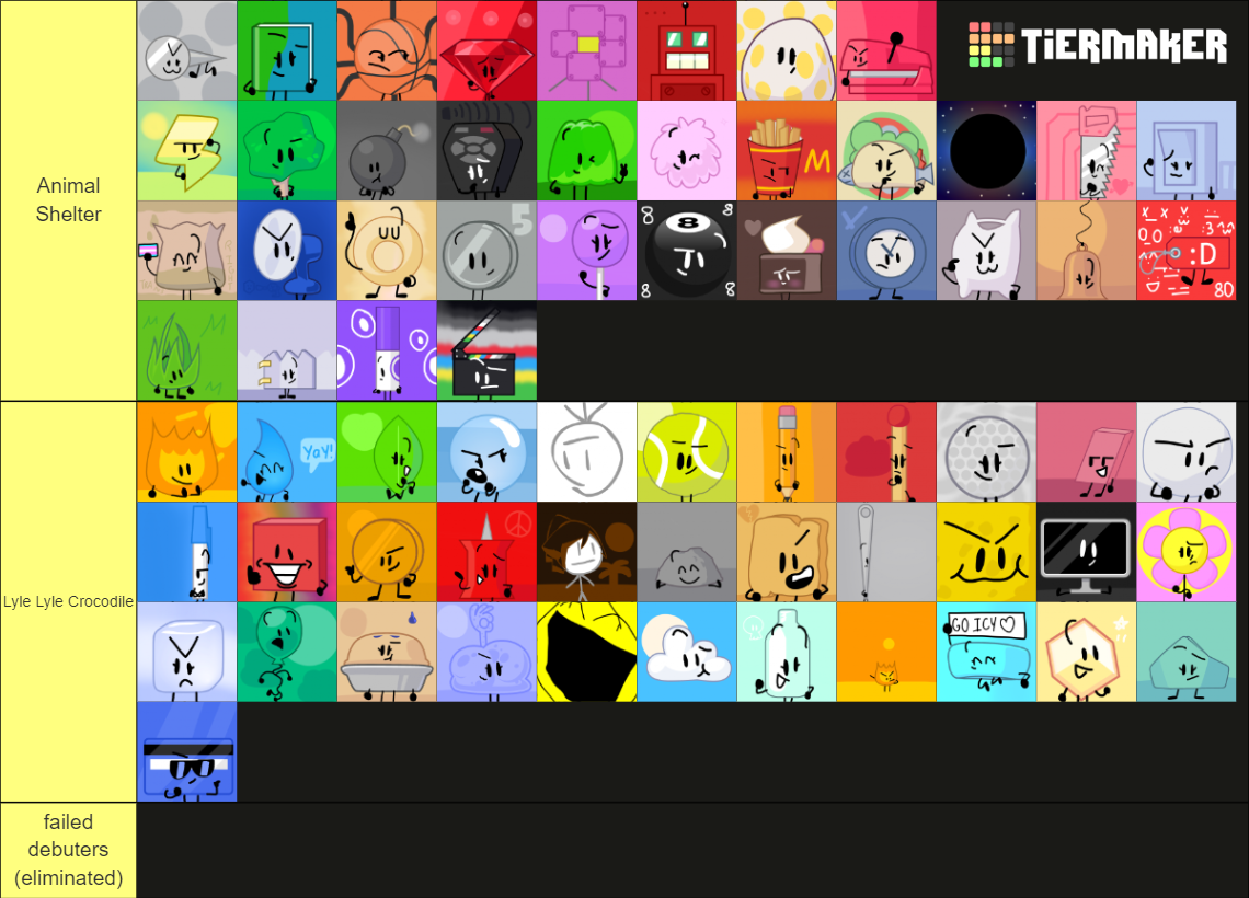 Battle for BFDI Characters Ranks! Tier List (Community Rankings) - TierMaker