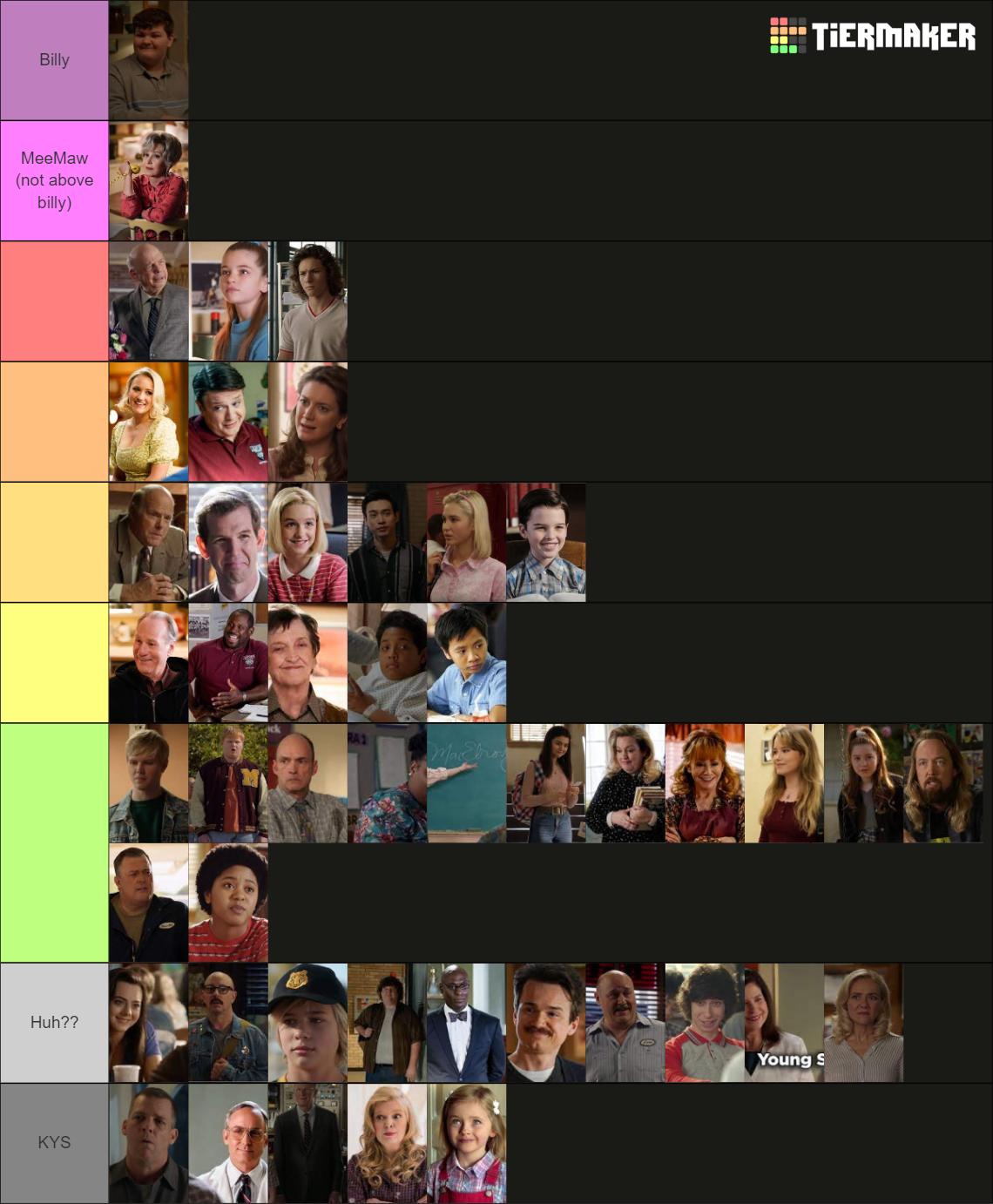 ALL young Sheldon characters (YOUNG SHELDON CAST) Tier List (Community ...