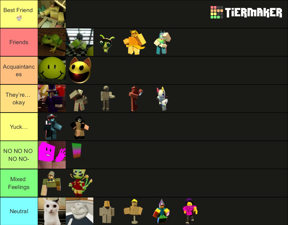 Regretevator NPC Tier List (Community Rankings) - TierMaker