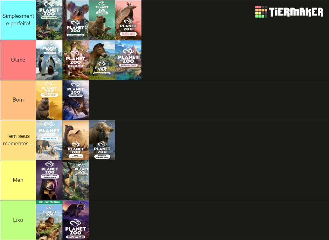 Ranking all Planet Zoo Packs (2024) Tier List (Community Rankings ...