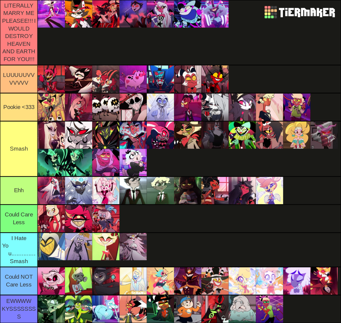 Hazbin Hotel + Helluva Boss Characters Tier List (Community Rankings) - TierMaker