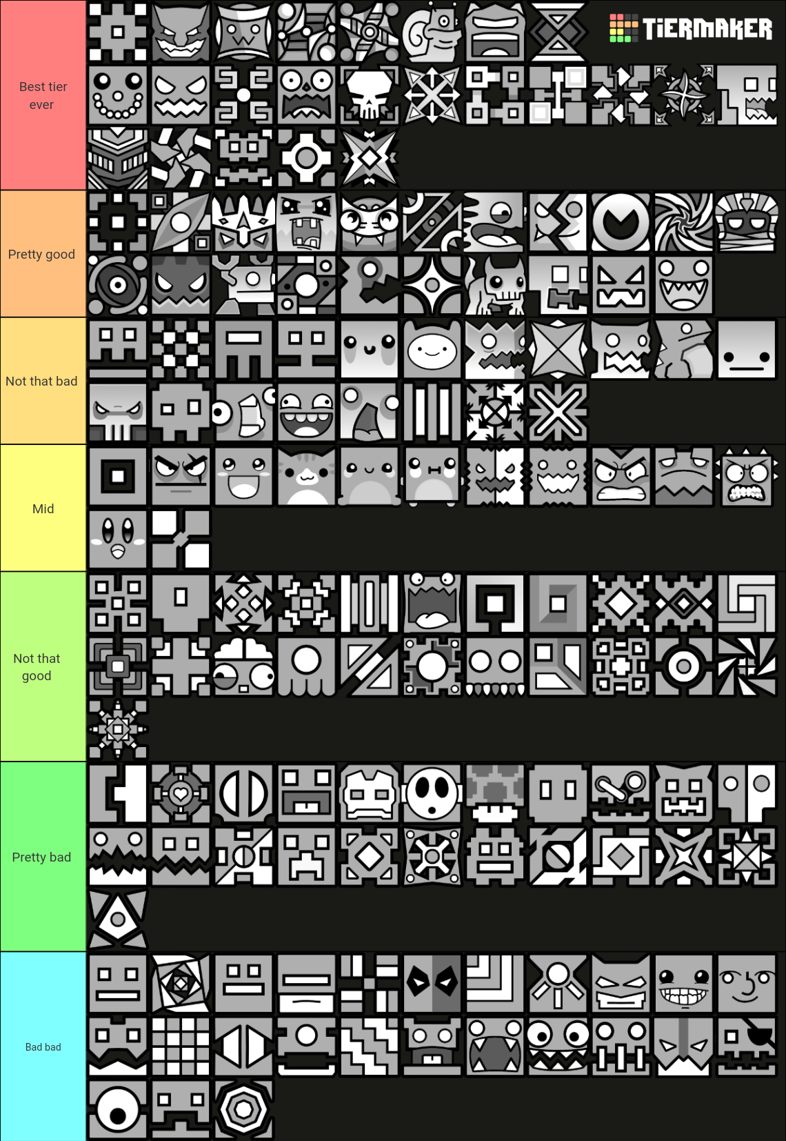 Geometry Dash Cubes Tier List (Community Rankings) - TierMaker