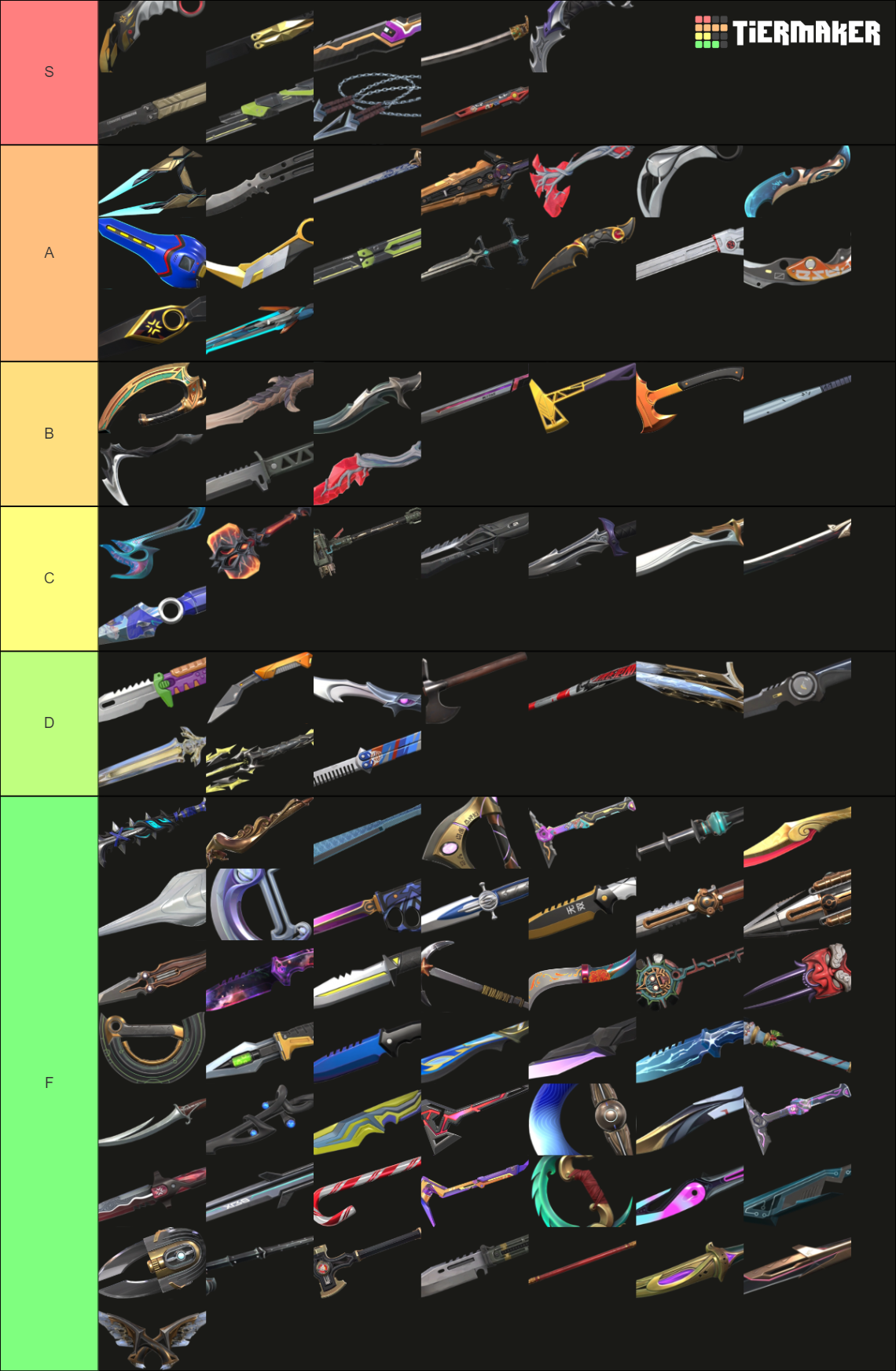 Valorant Melee (as of MK.VII Liberty) Tier List (Community Rankings ...