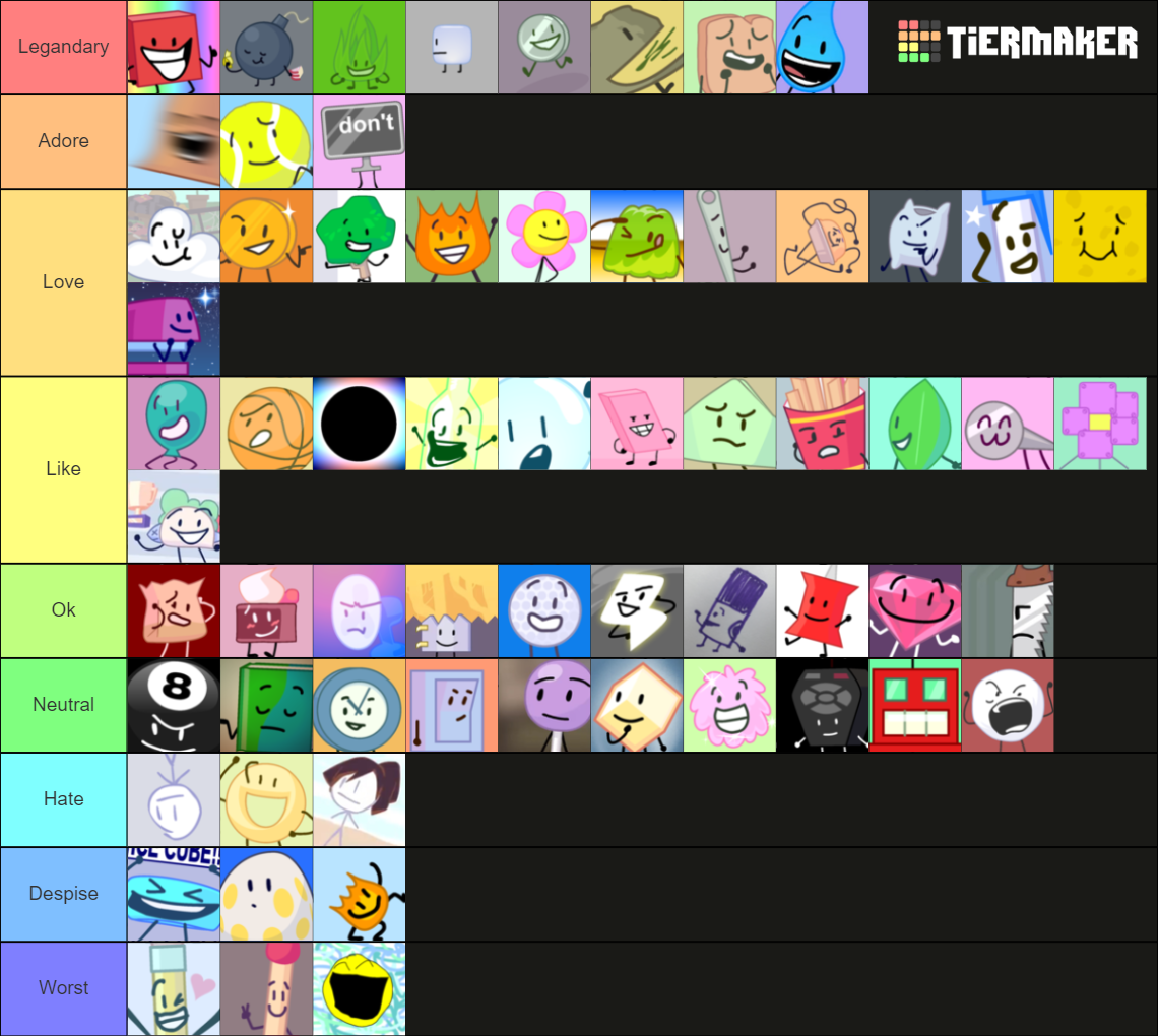 All 64 BFB Characters Tier List (Community Rankings) - TierMaker