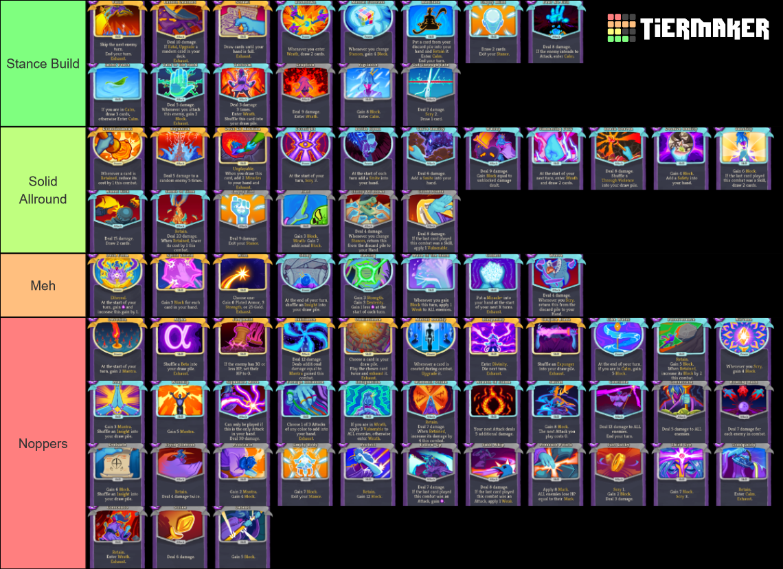 Watcher Cards (Slay The Spire) Tier List (Community Rankings) - TierMaker