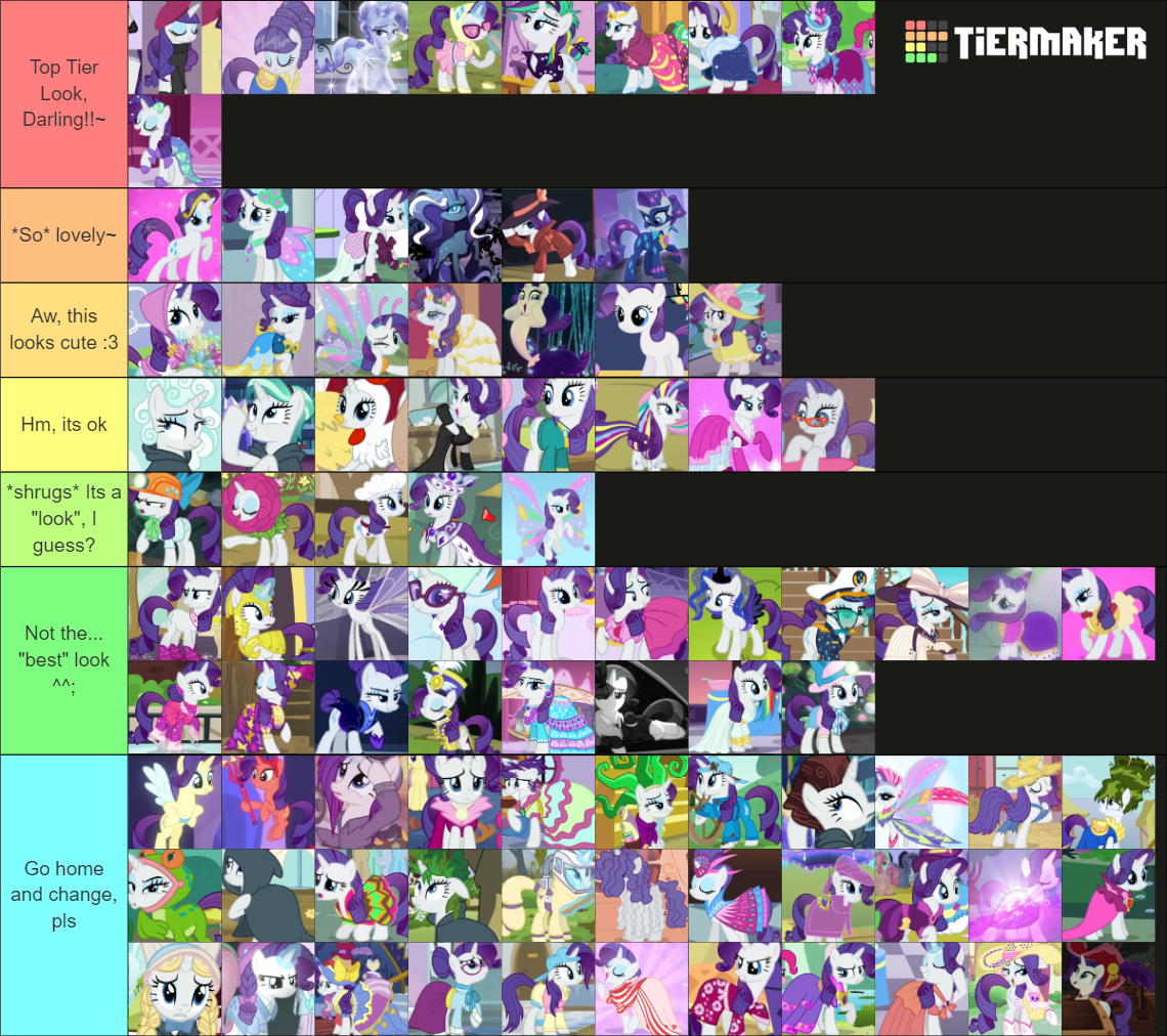MLP Rarity Designs Tier List (Community Rankings) - TierMaker