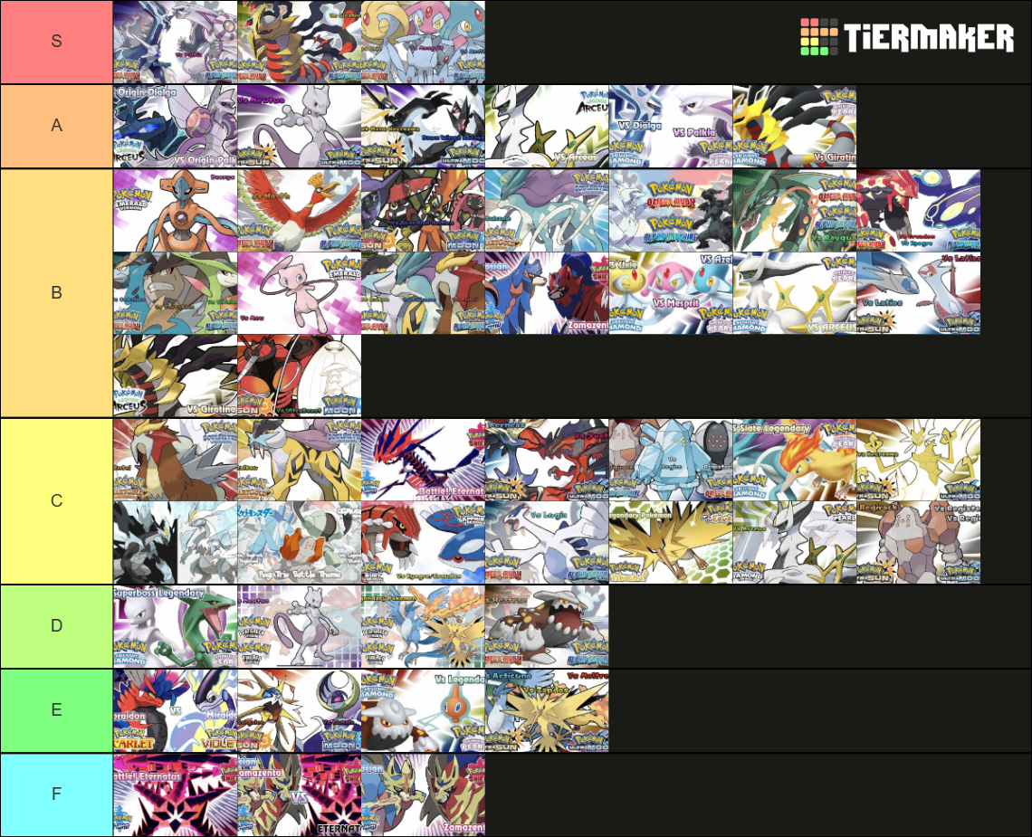 All Legendary Pokémon Battle Themes (As of March 2023) Tier List ...