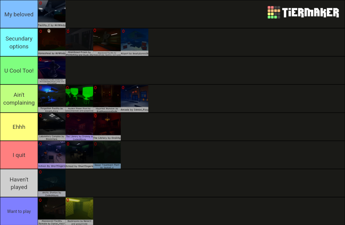 Flee The Facility all maps (updated 01/05/2025) Tier List (Community ...