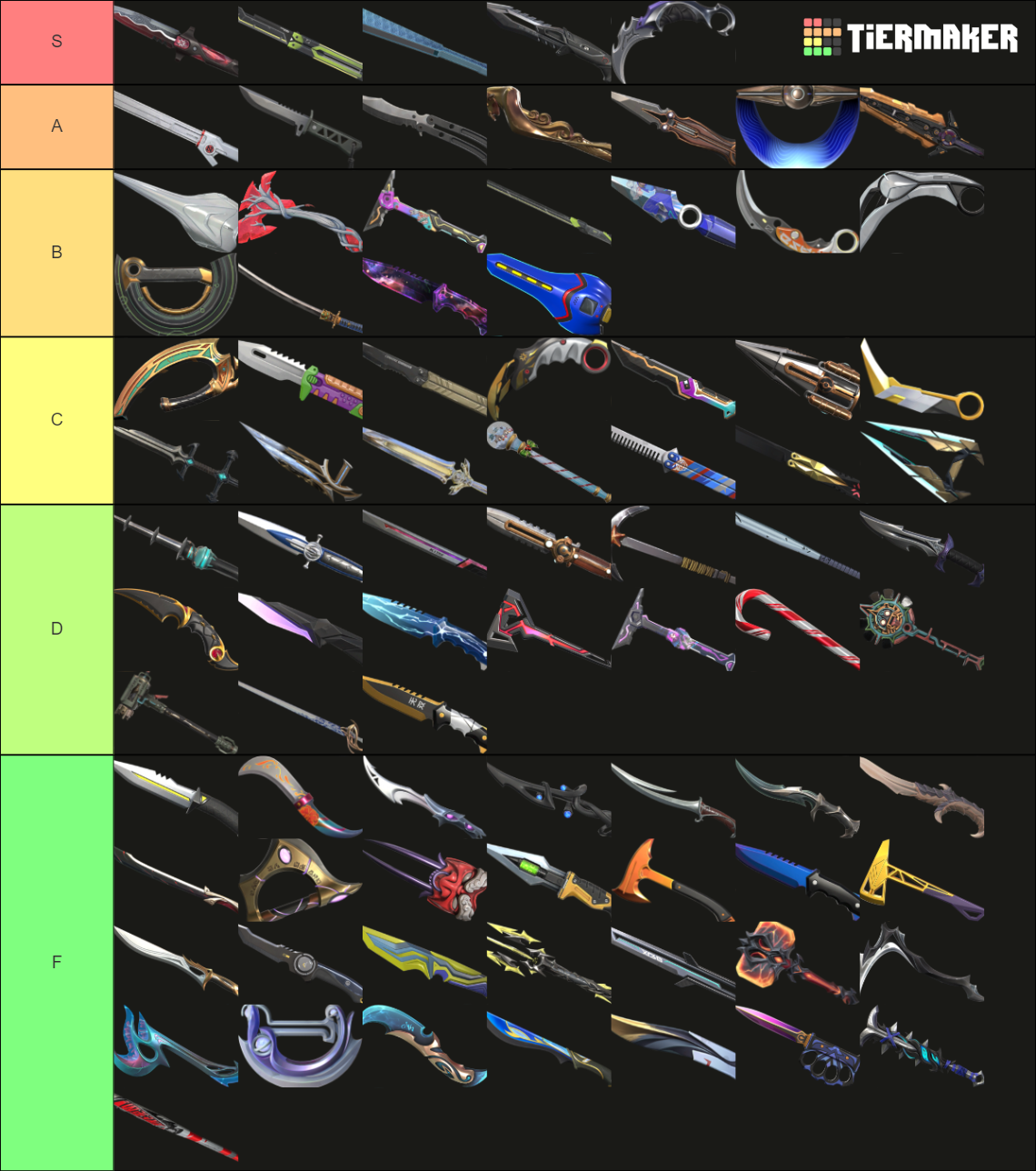Valorant Knife Skins (June 2023) Tier List (Community Rankings) - TierMaker