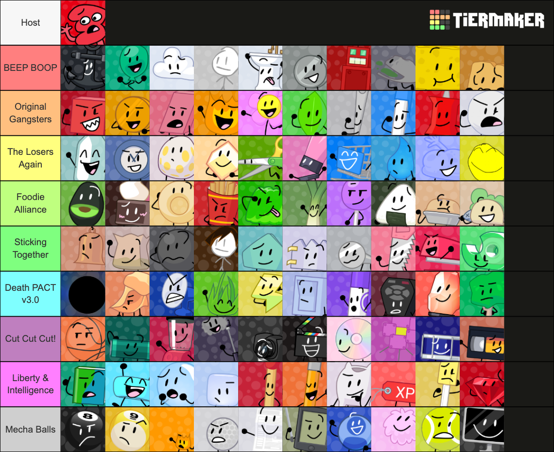 BFB fan-made Icons by pen-cap updated again Tier List (Community ...