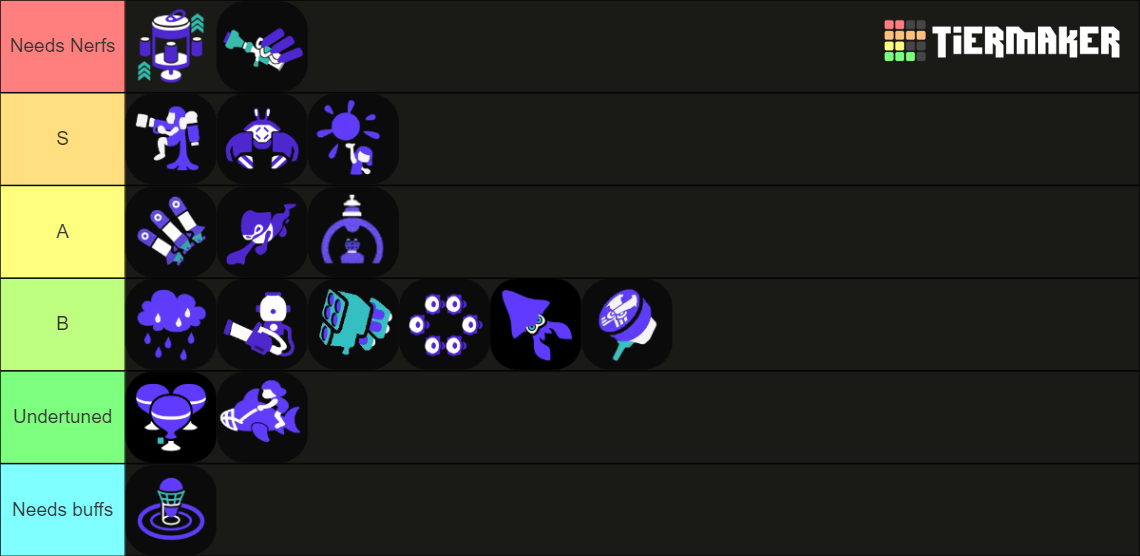 Splatoon 3 All Specials Tier List (Community Rankings) - TierMaker