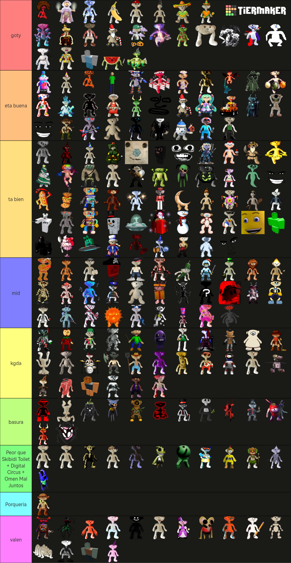 BEAR (Alpha) Skins (2019-2025) Tier List (Community Rankings) - TierMaker