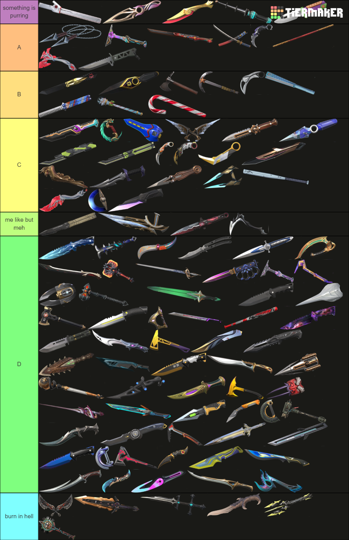 Valorant Melee / Knife Skins (Updated to May 2024) Tier List (Community ...