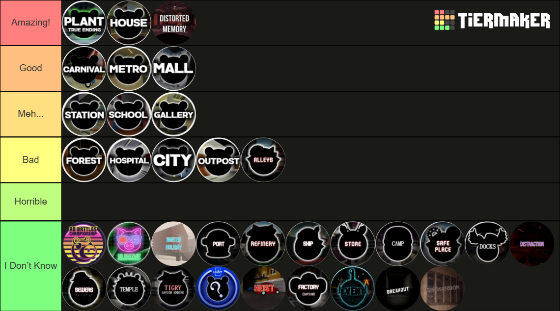 Piggy Chapters (Book 1, Book 2, & Extra Maps) Tier List (Community ...