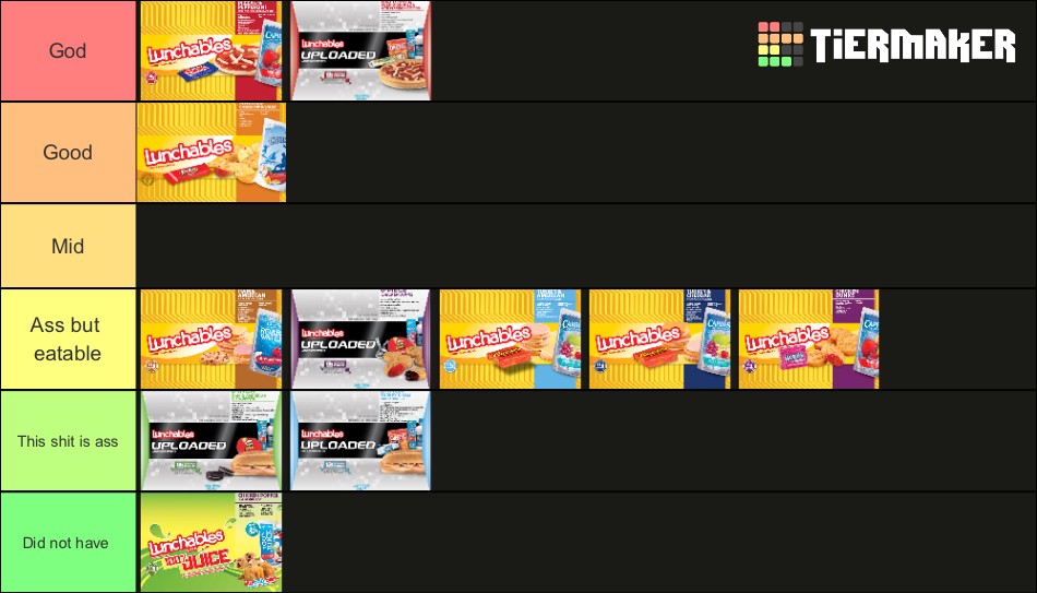 Lunchables Tier List (Community Rankings) - TierMaker