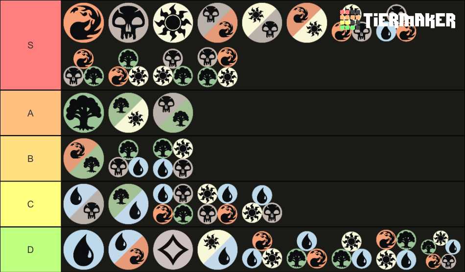 MTG Colors and Combinations Tier List (Community Rankings) - TierMaker