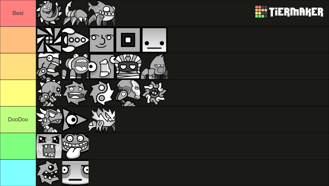 Recent Geometry Dash Tier Lists - TierMaker