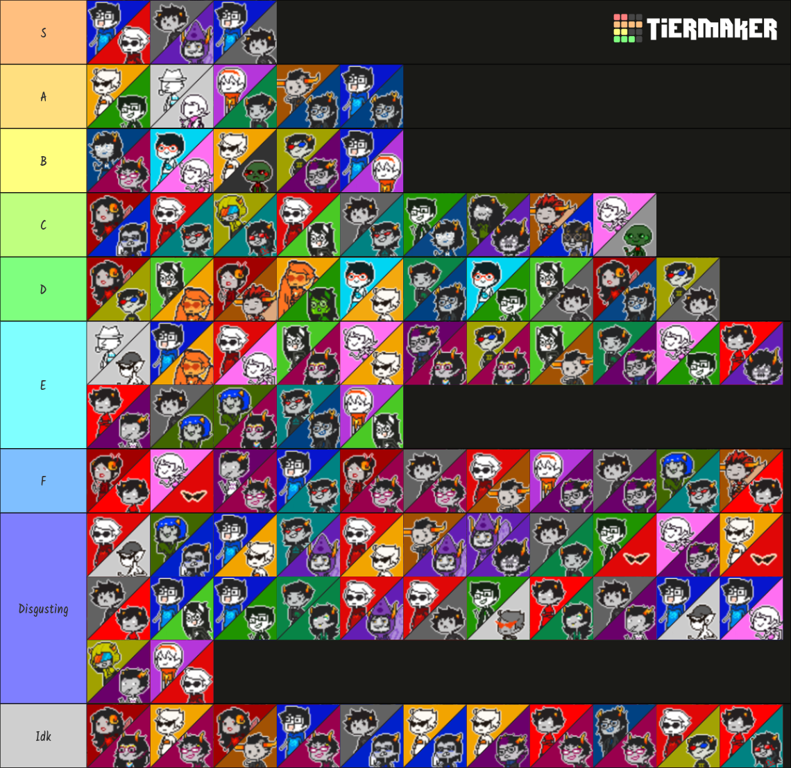 Ultimate Homestuck Ship List Tier List (Community Rankings) - TierMaker