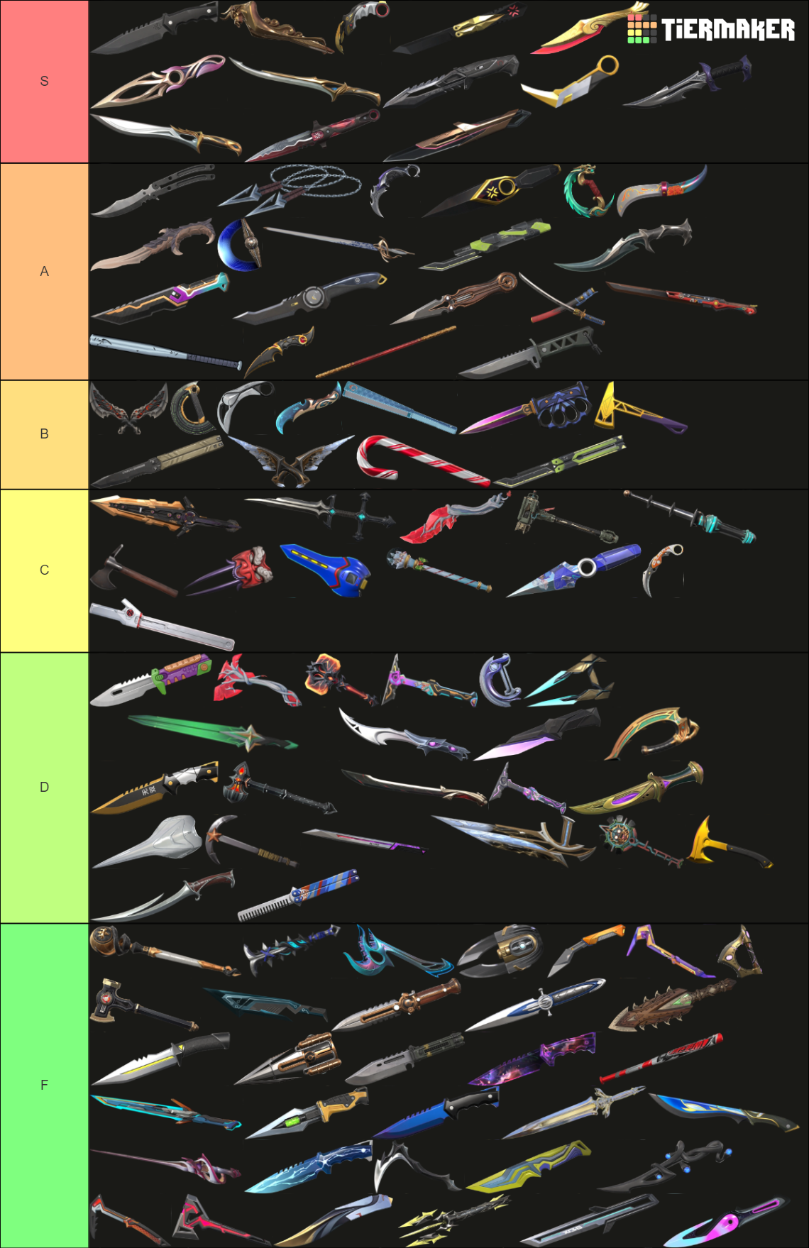 Valorant Melee / Knife Skins (August 2024) Tier List (Community ...
