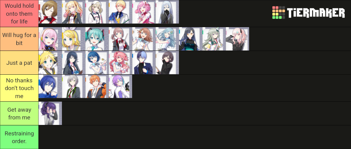Pjsk characters you would hug Tier List (Community Rankings) - TierMaker