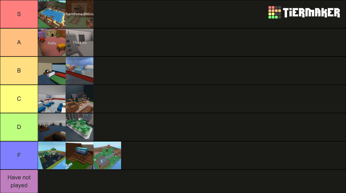 Every MM1/MM2 map EVER! Tier List (Community Rankings) - TierMaker