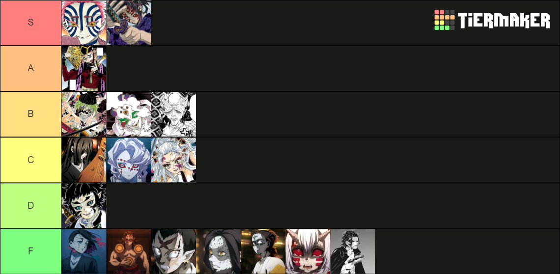 Twelve Kizuki Demon Moons (Demon Slayer KnY) Tier List (Community Rankings) - TierMaker