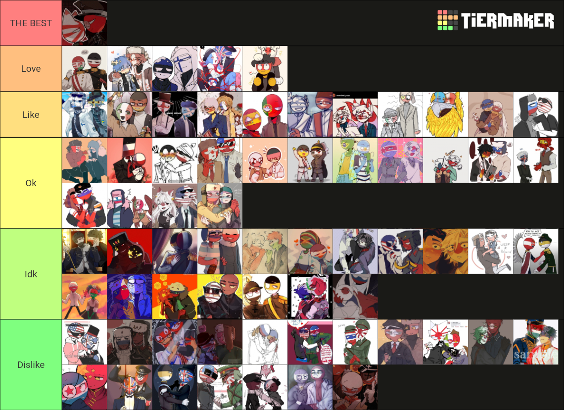 Countryhumans ship Tier List (Community Rankings) - TierMaker