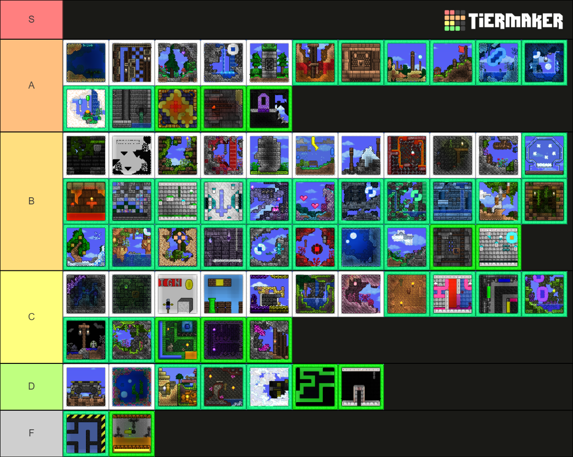 Terraria Parkour Maps (Beginner) Tier List (Community Rankings) - TierMaker