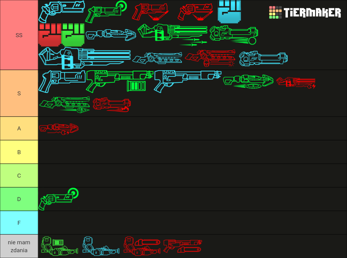 ULTRAKILL FULL WEAPONS TIER LIST Tier List (Community Rankings) - TierMaker