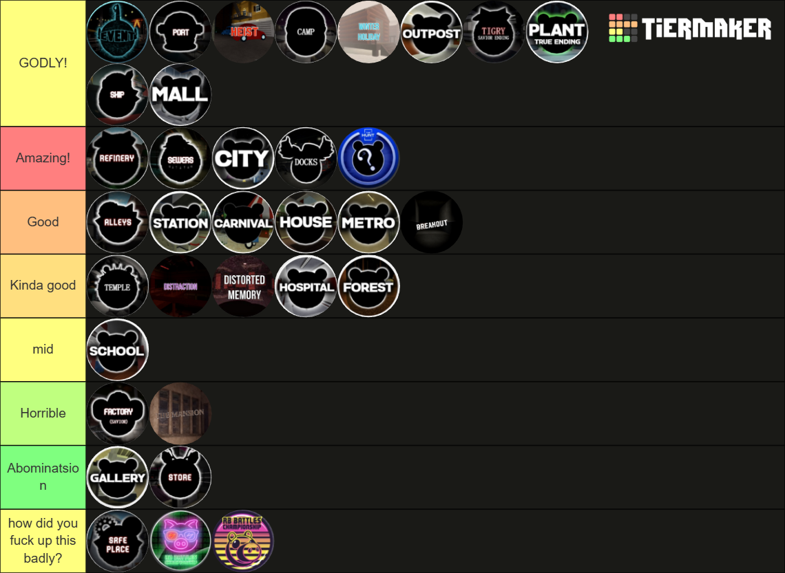 Piggy Chapters (Book 1, Book 2, & Extra Maps) Tier List (Community ...