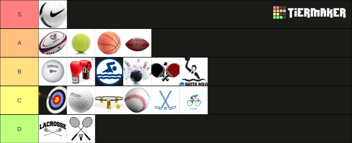 All (Good) Sports Tier List (Community Rankings) - TierMaker