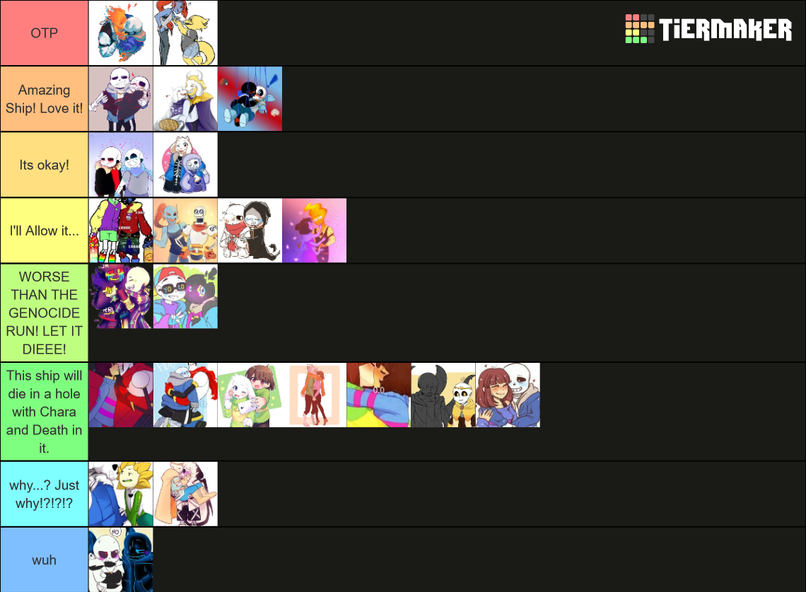 Undertale Ships Tier List (Community Rankings) - TierMaker