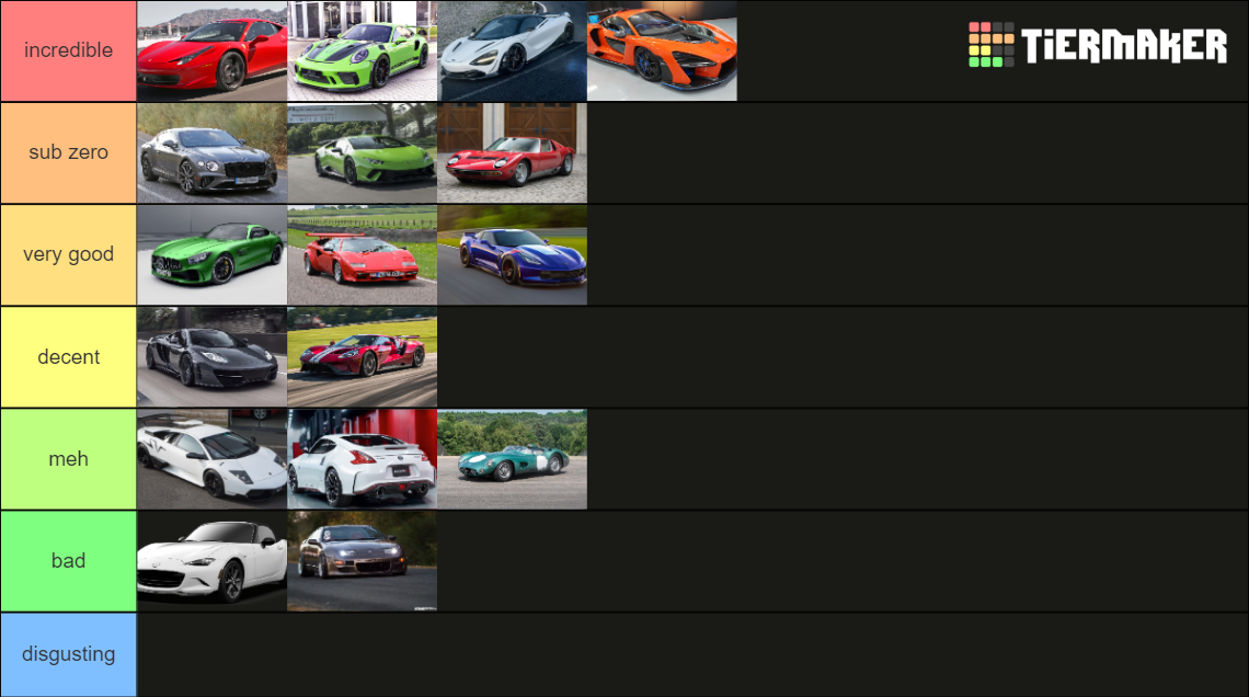 Ultimate Car Tier List (Community Rankings) - TierMaker