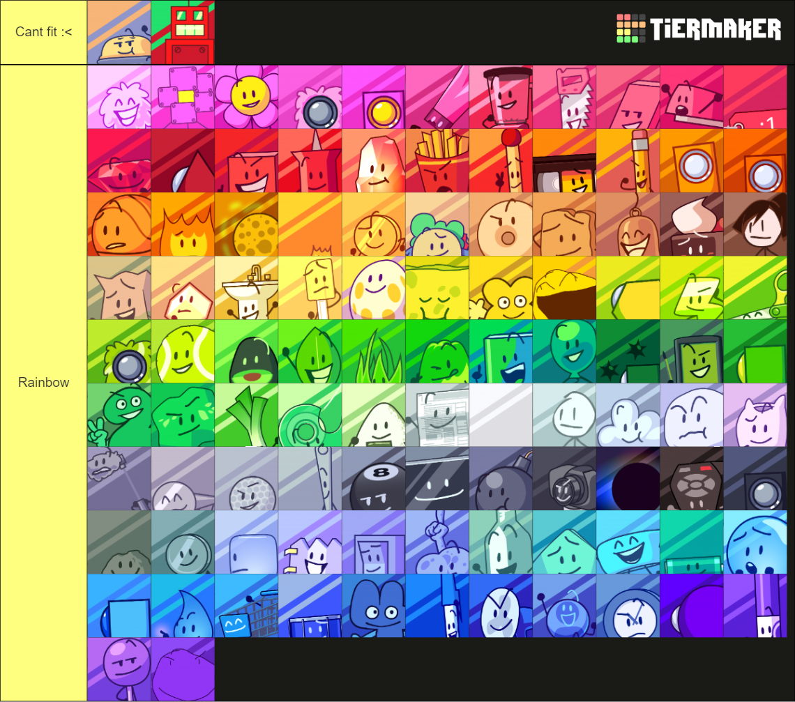 Mega Bfdi Tierlist Tier List Community Rankings Tiermaker