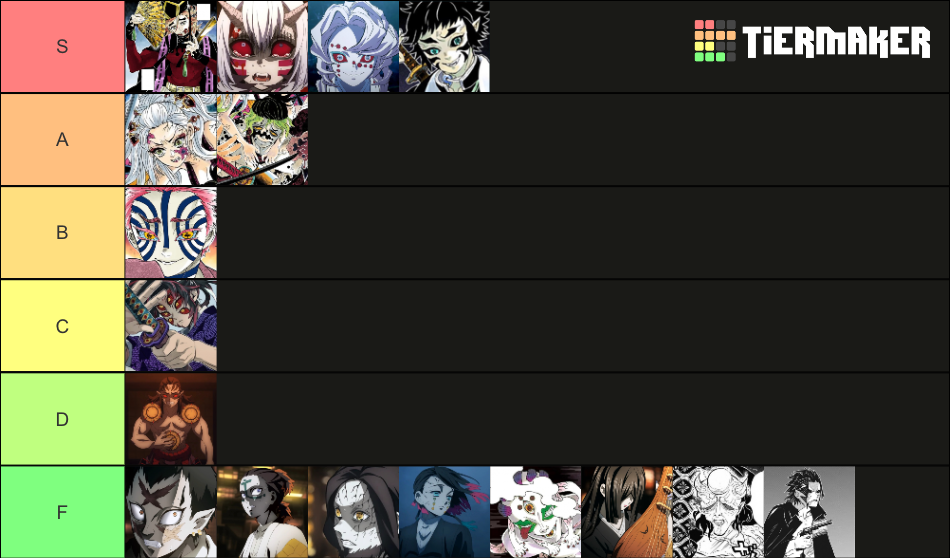 Twelve Kizuki Demon Moons (Demon Slayer KnY) Tier List (Community Rankings) - TierMaker