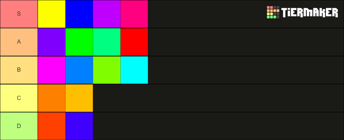 16 Colors of the Main RGB Hue . Tier List (Community Rankings) - TierMaker